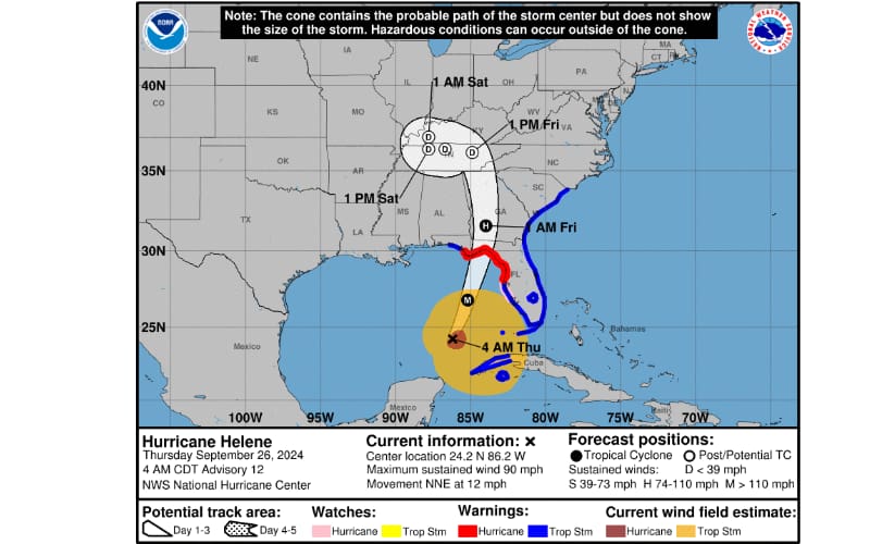 Hurricane Helene forecast to be a very large storm ahead of Cat 3 ...
